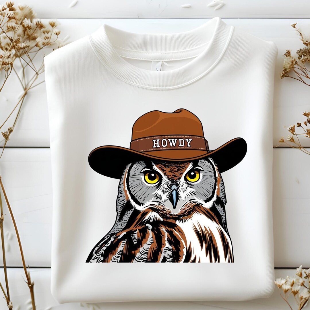 Western Cowboy Owl PNG, Howdy Hat Owl Digital Art, Country Rustic ...