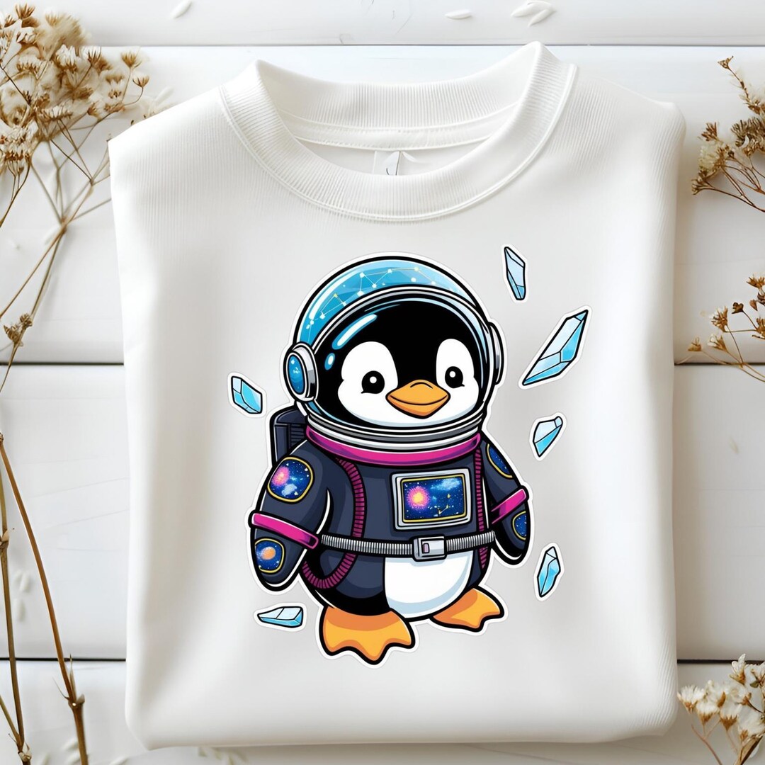Cute Astronaut Penguin PNG, Space Penguin Digital Download, Galaxy ...