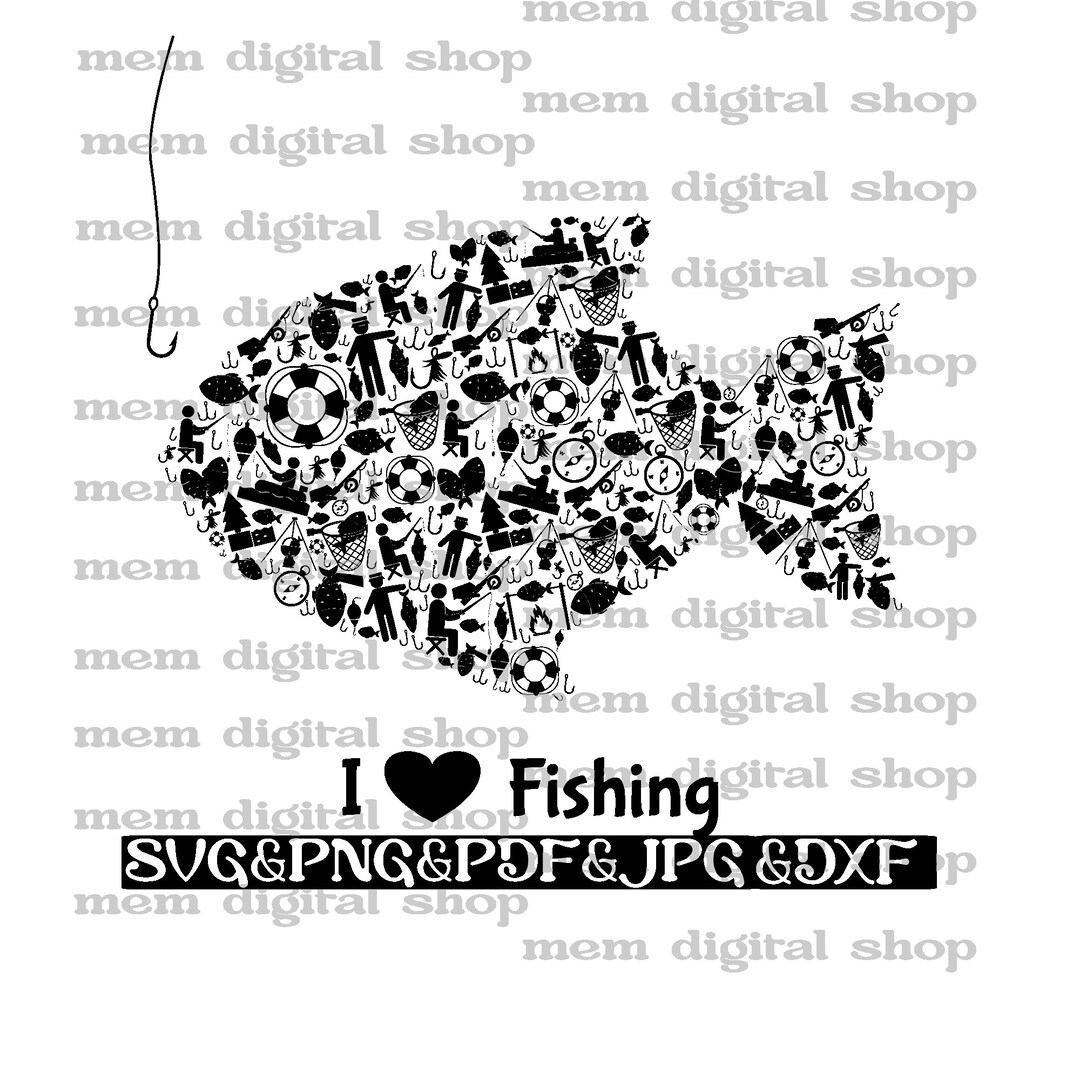 I Love Fishing Svg,fish Svg,fishing Png,fishing Clipart,fish Hook Svg ...
