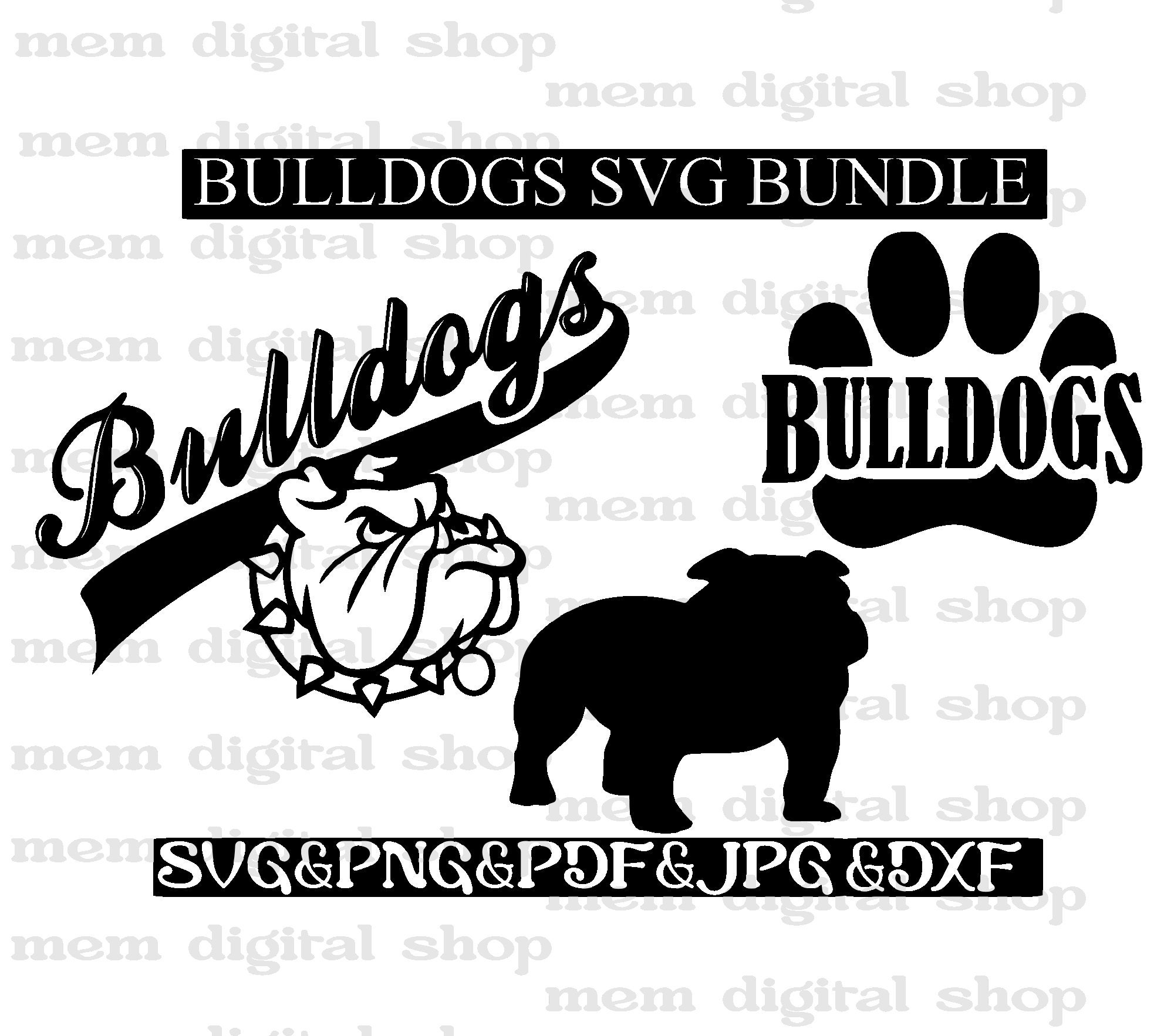 Bulldogs Svg Bundle,bulldog Svg,bulldogs Clipart,bulldogs Vector ...