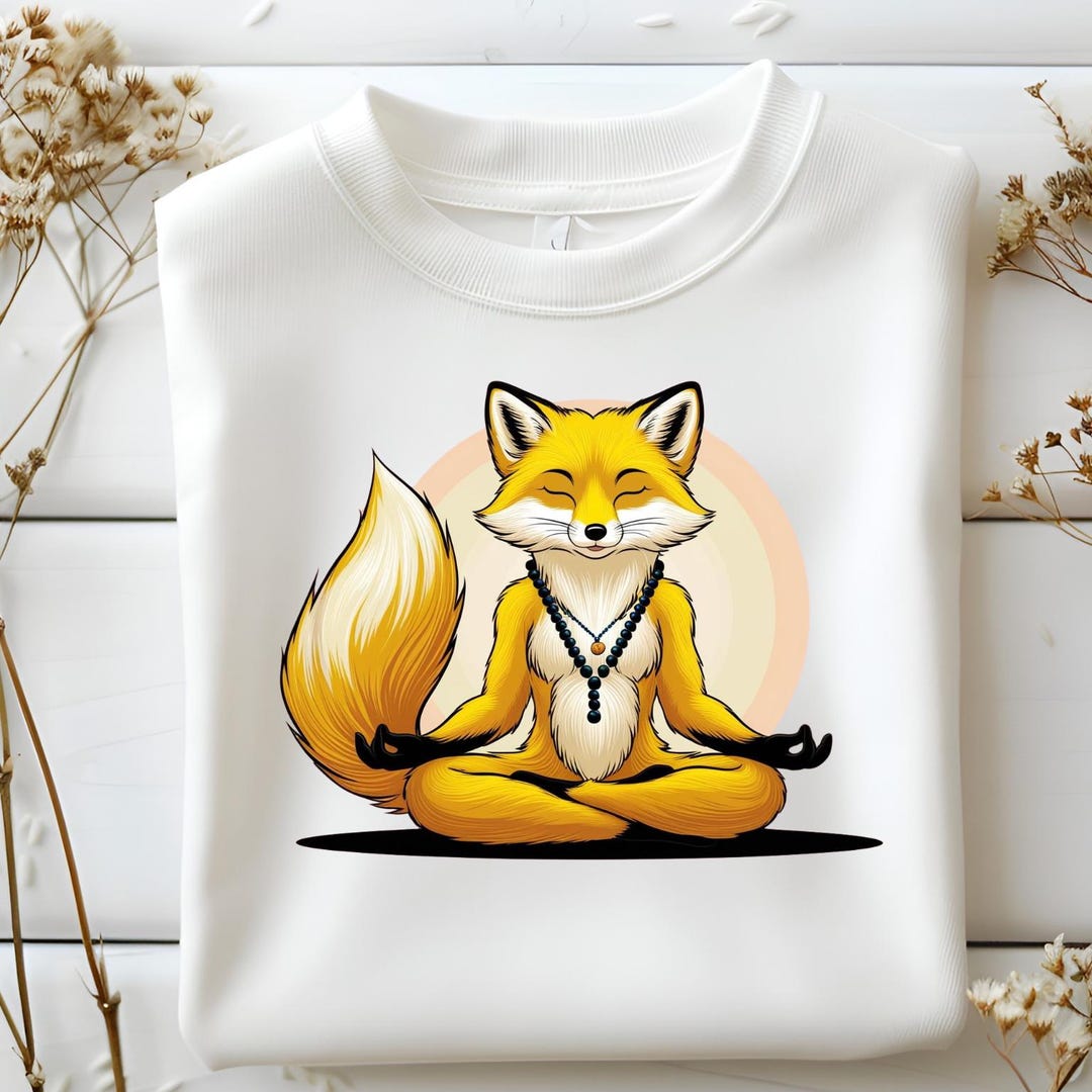 Yoga Fox Digital Png, Meditating Fox Clipart, Spiritual Animal ...