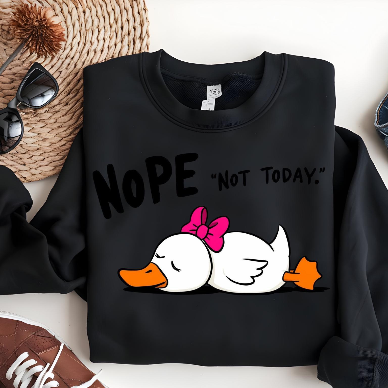 Nope Not Today Duck SVG and PNG – Cute Lazy Duck Clipart for ...
