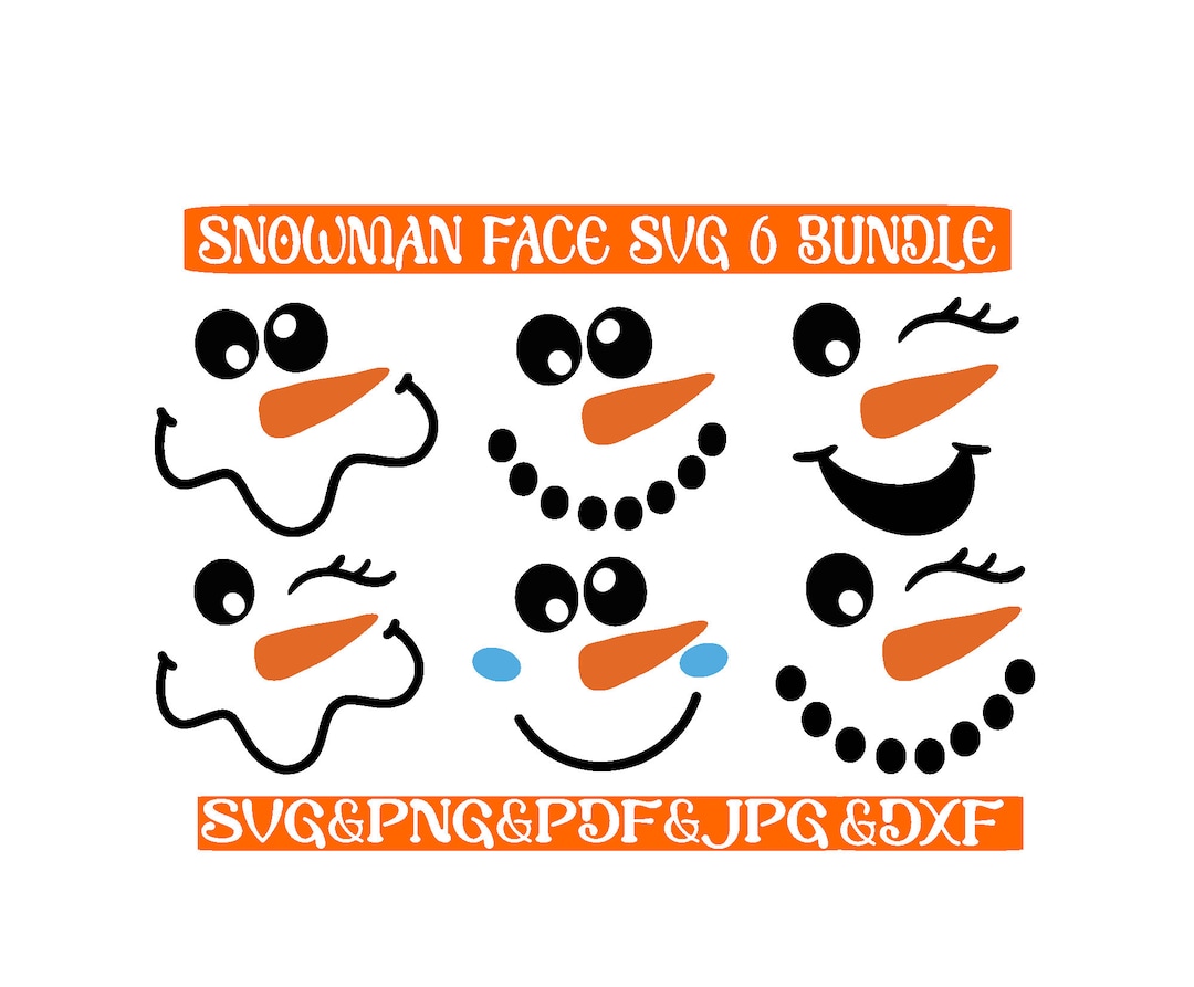 Snowman Faces SVG Bundle: Christmas Decor Clipart (digital Download) - Etsy
