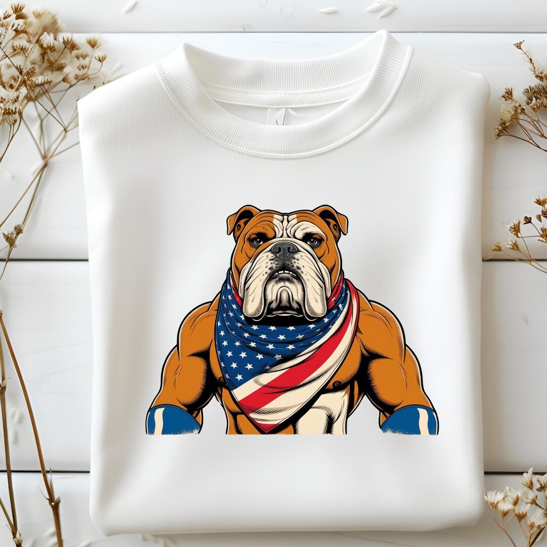 Patriotic Bulldog PNG: USA Flag Dog Digital Art (digital Download) - Etsy
