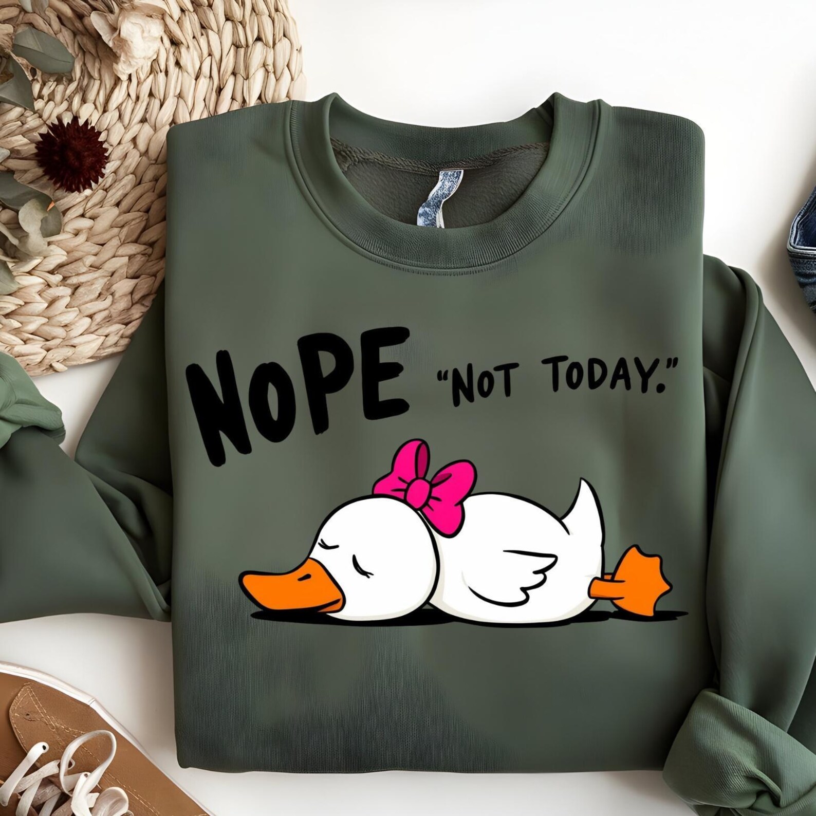 Nope Not Today Duck SVG and PNG – Cute Lazy Duck Clipart for ...