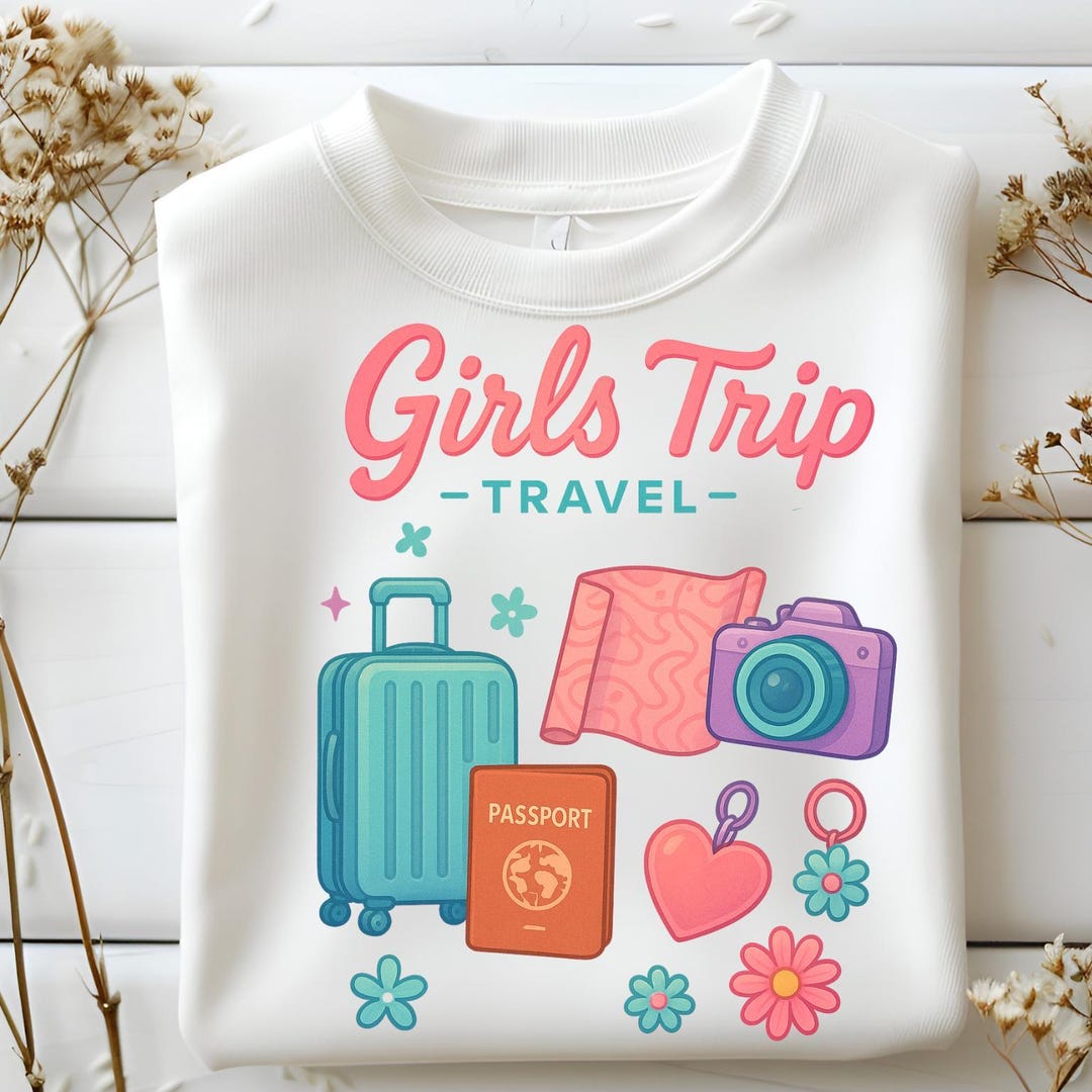 Girls Trip Travel SVG PNG Design, Cute Girls Vacation Clipart, Vacation ...