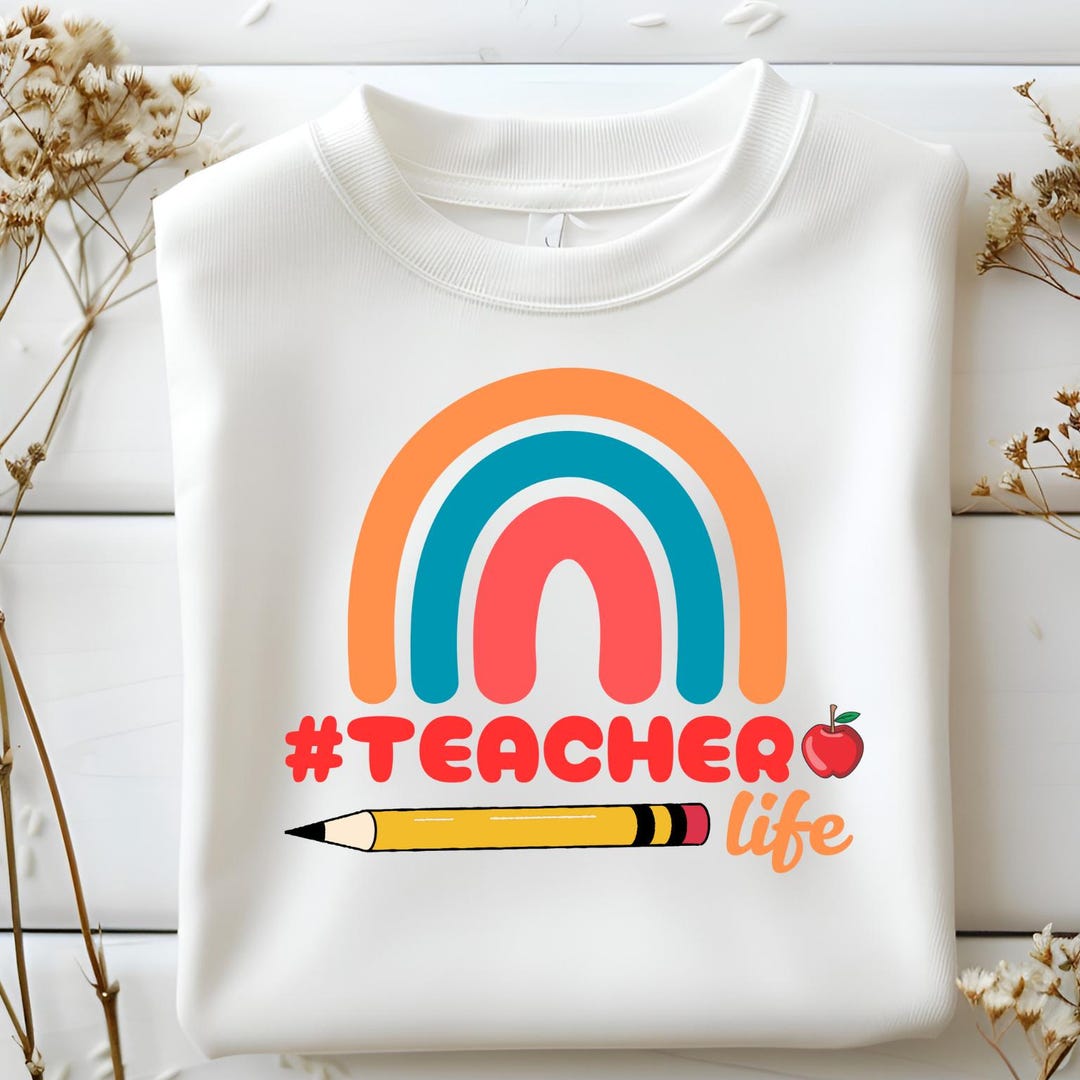 Teacher Life PNG – Rainbow Clipart Design (digital Download) - Etsy