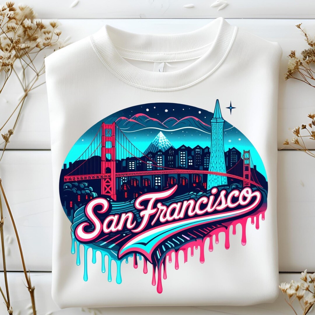 San Francisco Skyline SVG: Neon City Drip Art (digital Download) - Etsy
