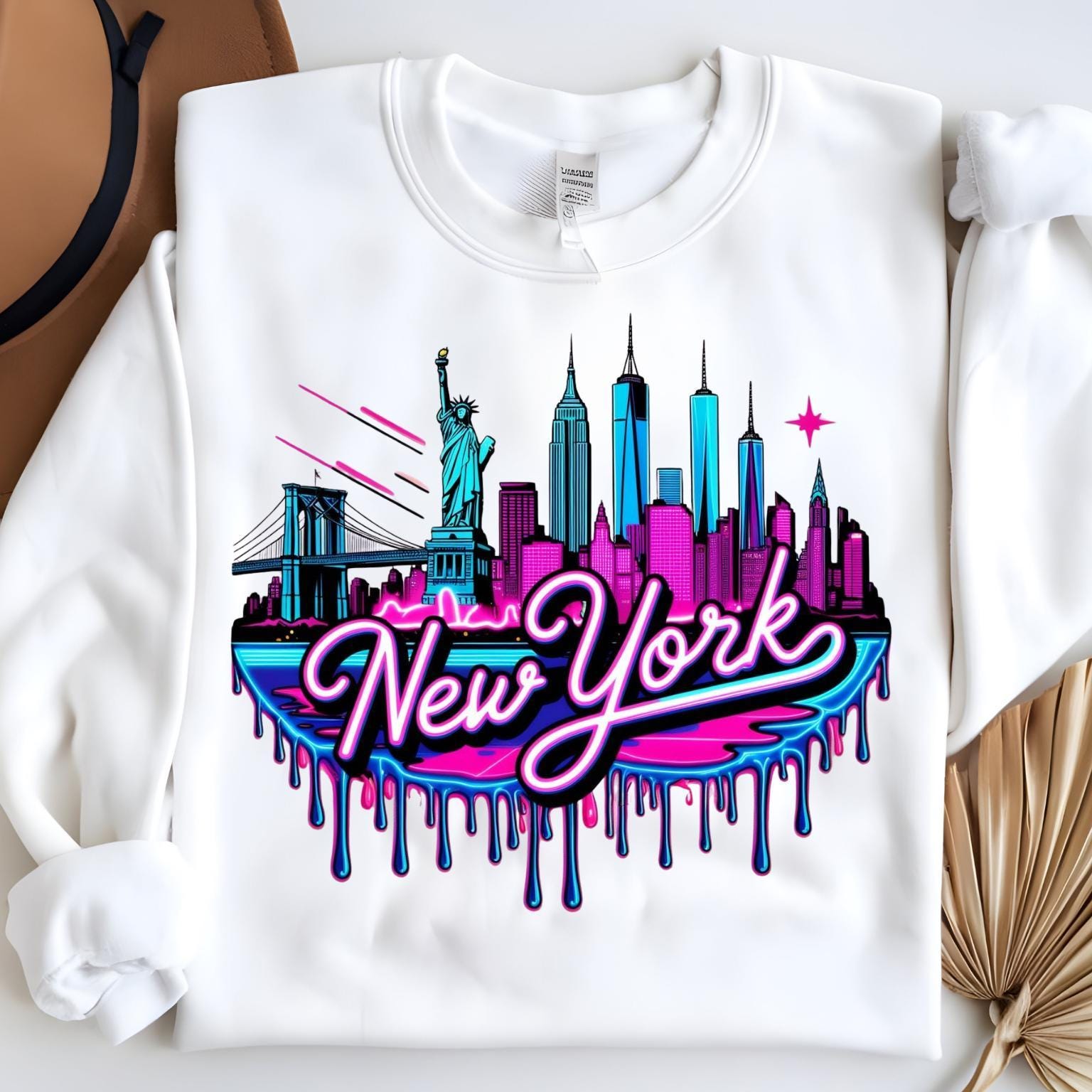 Neon New York Skyline Clipart, City Drip Art (digital Download) - Etsy