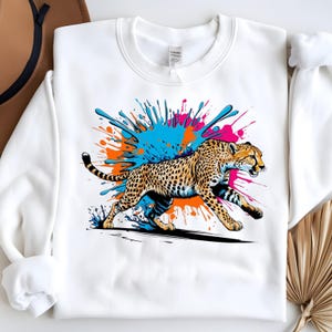 Colorful Cheetah PNG: Splash Art Clipart (digital Download) - Etsy