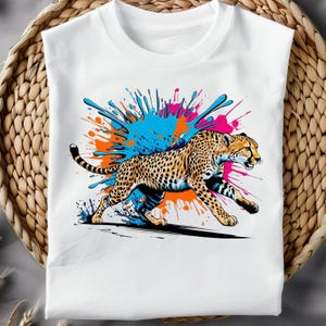 Colorful Cheetah PNG, Splash Cheetah Digital Download, Wild Animal Art ...