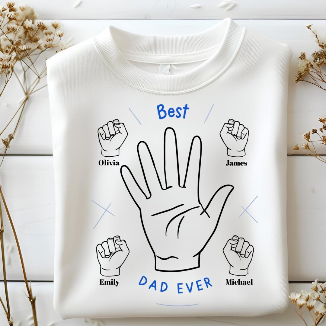 Best Dad Ever Handprint Fathers Day Svg | Personalized Family Matching ...