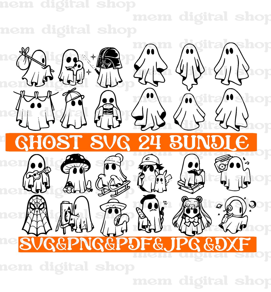 Ghost Svg Bundle,ghost Png Bundle,funny Halloween Svg,spooky Season Svg ...