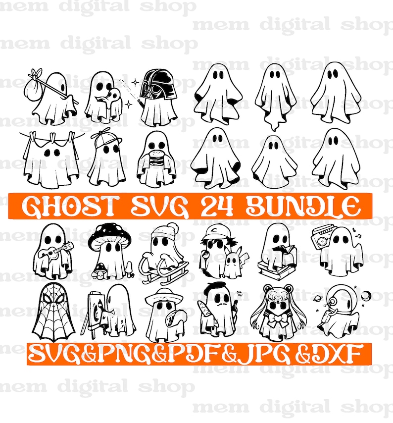 Ghost Svg Bundle,ghost Png Bundle,funny Halloween Svg,spooky Season Svg ...