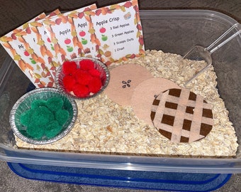Apple Pie Sensory Bin Recipe Cards Set of 3 Printable digital Download ...