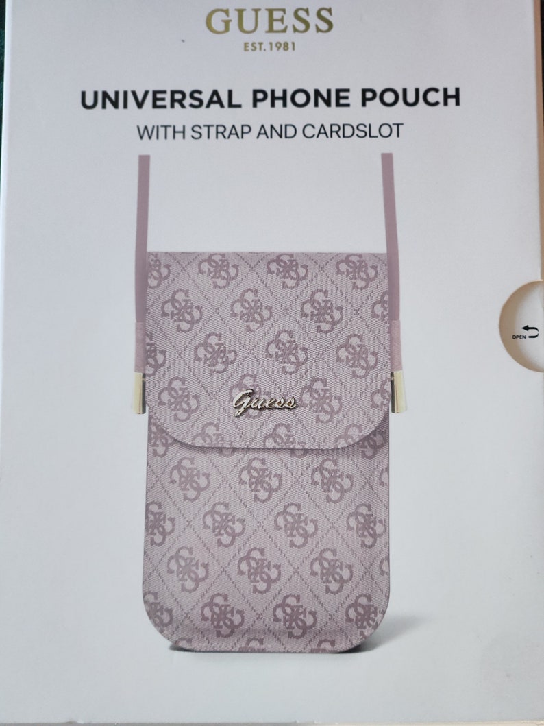 Guess Universal Phone Pouch With Strap and Cards Lot Fancy Beige Color ...