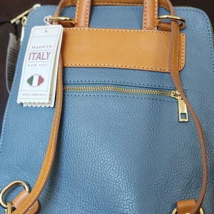 Divina Firenze Blue Backpack Made It Italy Bag Genuine Leather - Etsy