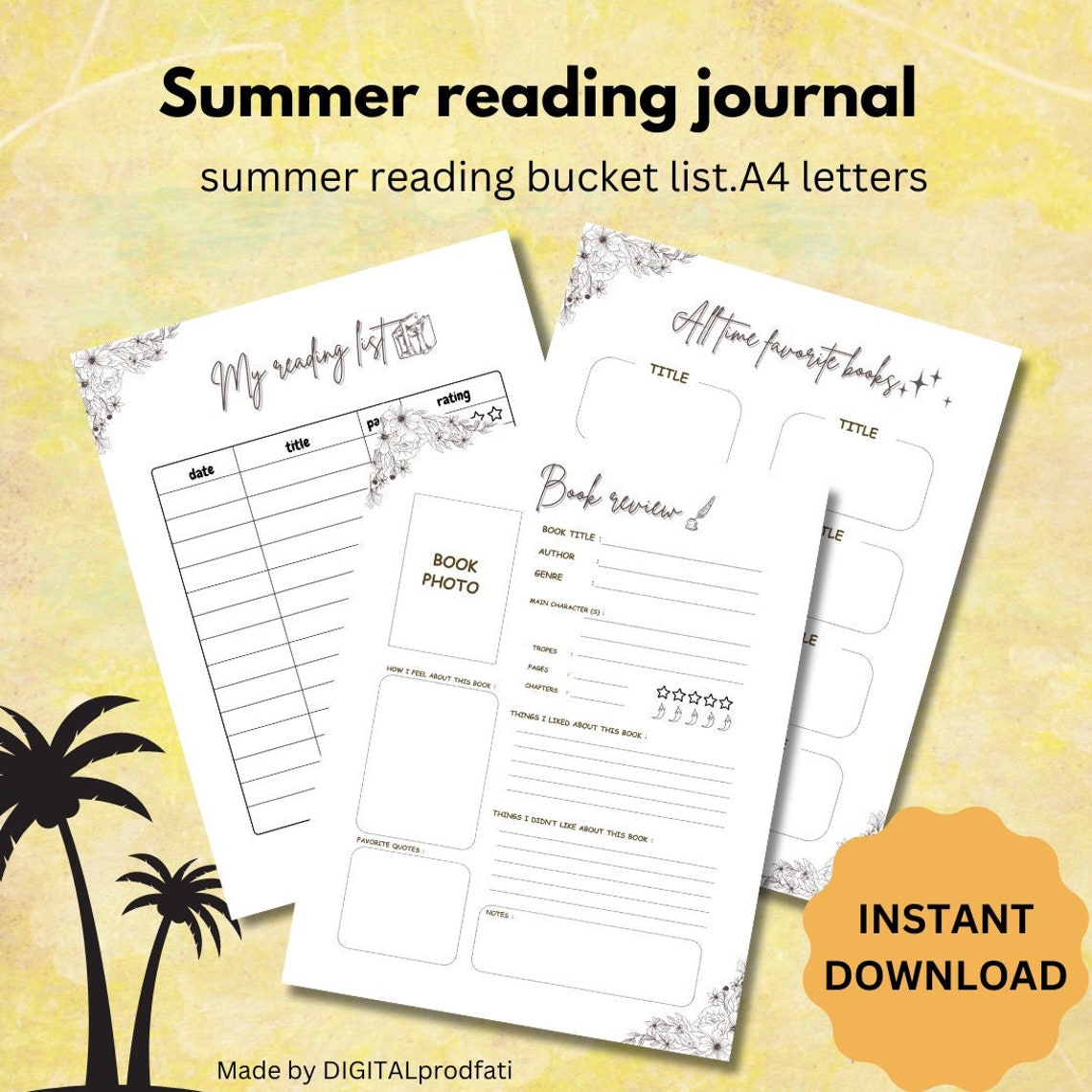 Summer Reading Journal, Summer Reading Log, Summer Reading Bundle ...