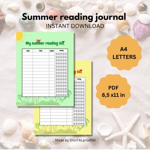 Summer Reading List for Kids, Summer Reading Log Coloring Activity ...