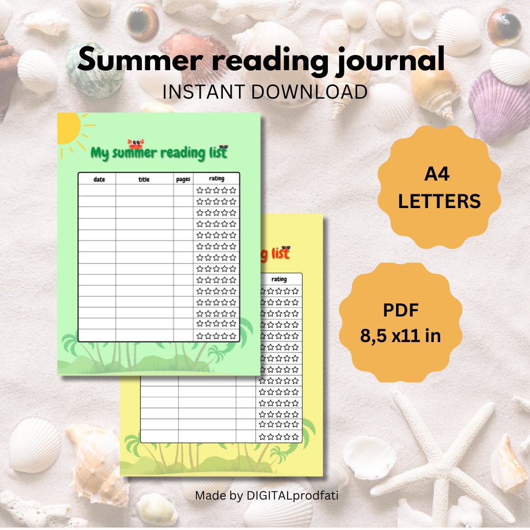 Summer Reading List for Kids, Summer Reading Log Coloring Activity ...