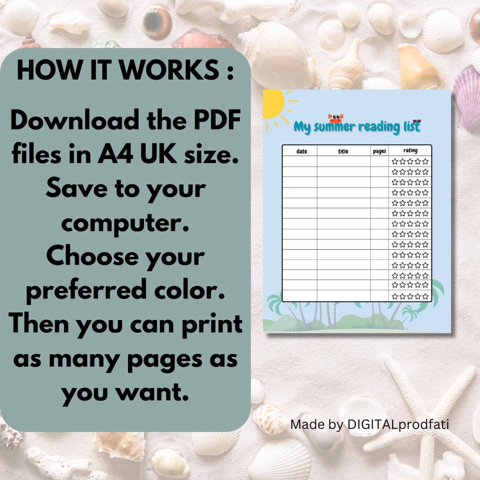 Summer Reading List for Kids, Summer Reading Log Coloring Activity ...