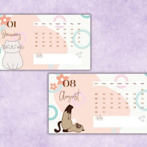 Cute Calendar 2025 Cat Themed Calendar Homeschool Planner Classroom ...