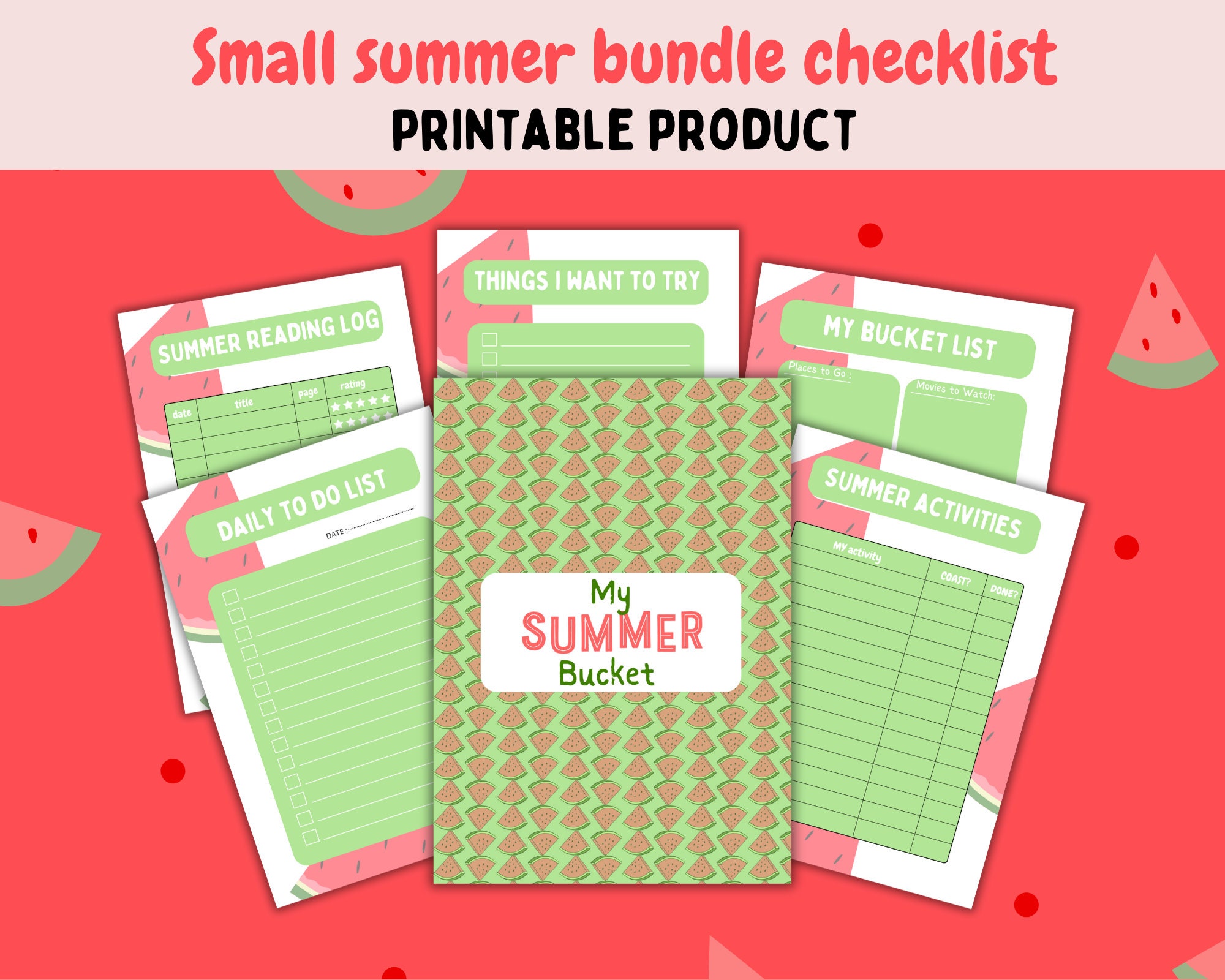Printable Summer Checklist for Kids, Summer Schedule Activity Checklist ...