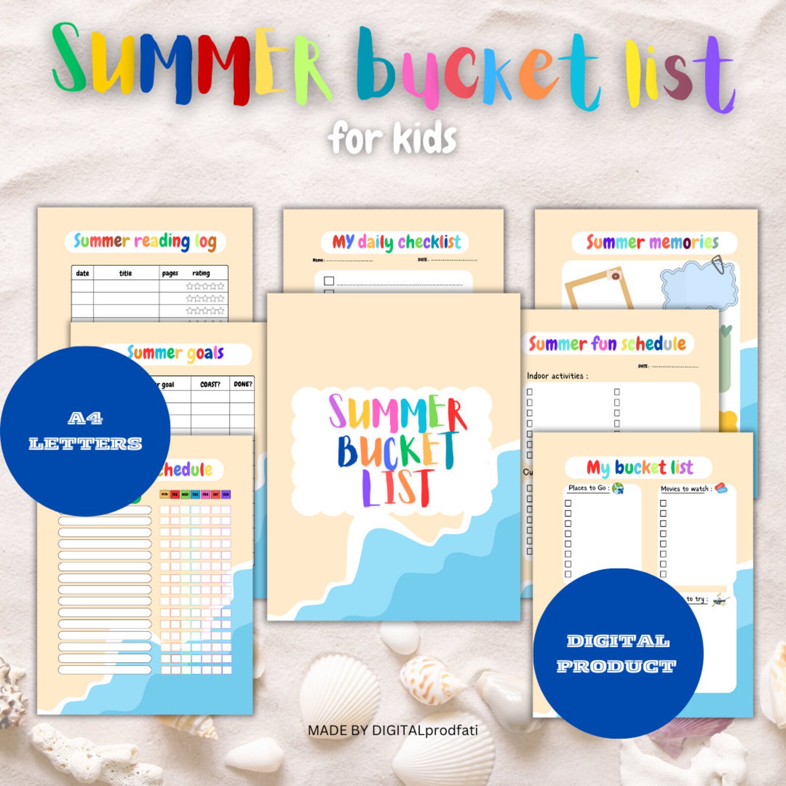 Printable Summer Planner 2025, Summer Kids Bucket List, Summer Chore ...