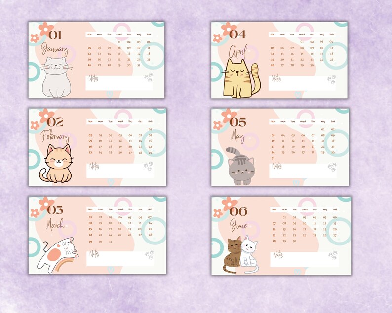 Cute Calendar 2025 Cat Themed Calendar Homeschool Planner Classroom ...