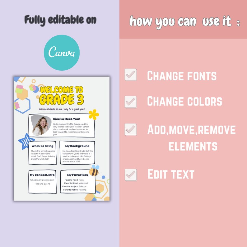 Meet the Teacher Classroom Printable Template, Teacher Introduction ...