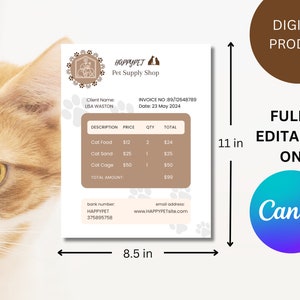 Pet Shop Invoice – Editable Template, Pet Store Invoice, Printable ...