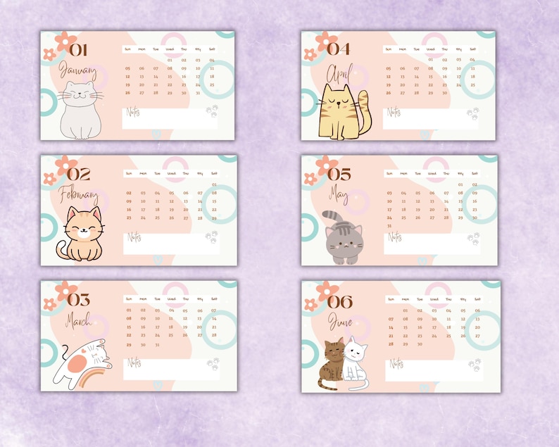 Cute Calendar 2025 Cat Themed Calendar Homeschool Planner Classroom ...
