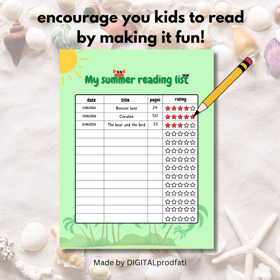 Summer Reading List for Kids, Summer Reading Log Coloring Activity ...