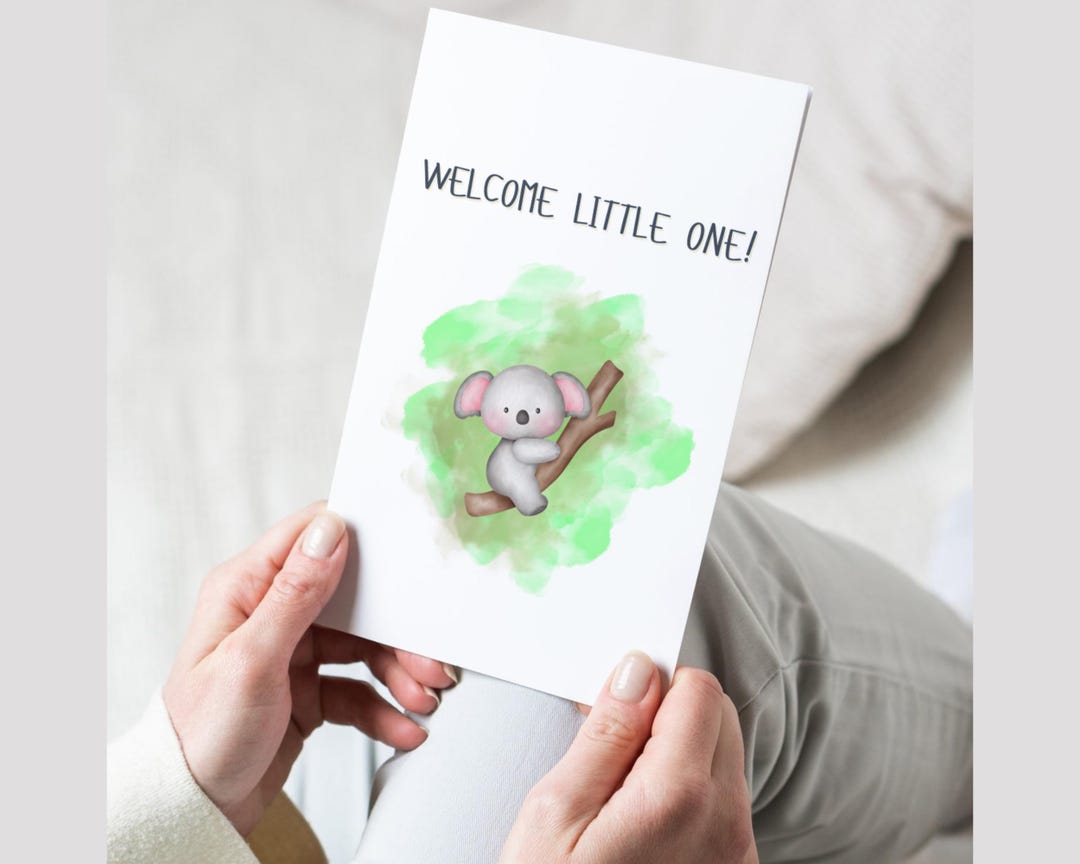Koala Baby Shower Card, Gender Neutral Printable (PDF) - Etsy