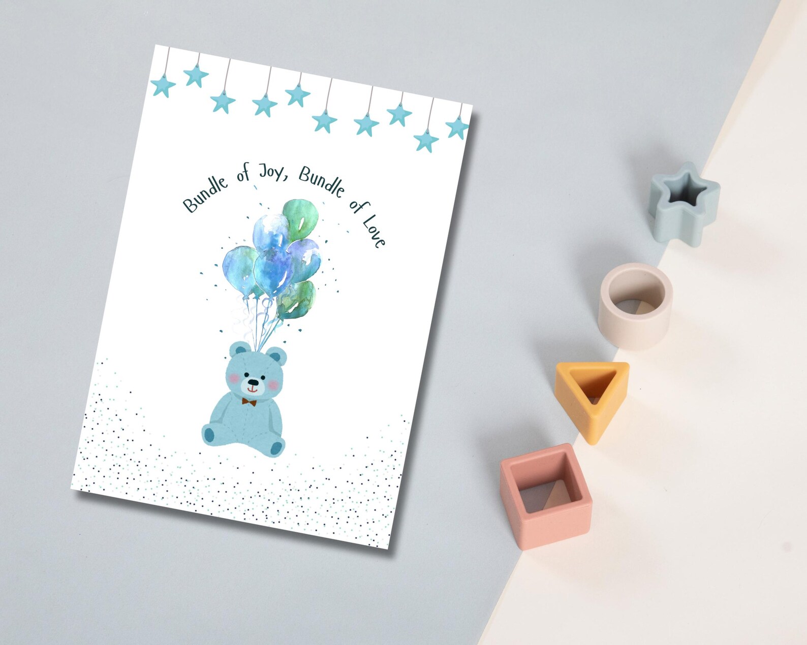 Baby Shower Printable Card, Welcome Baby Boy Card, New Baby Card ...