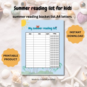 Summer Reading List for Kids, Summer Reading Log Coloring Activity ...