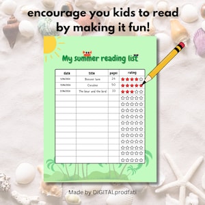 Summer Reading List for Kids, Summer Reading Log Coloring Activity ...