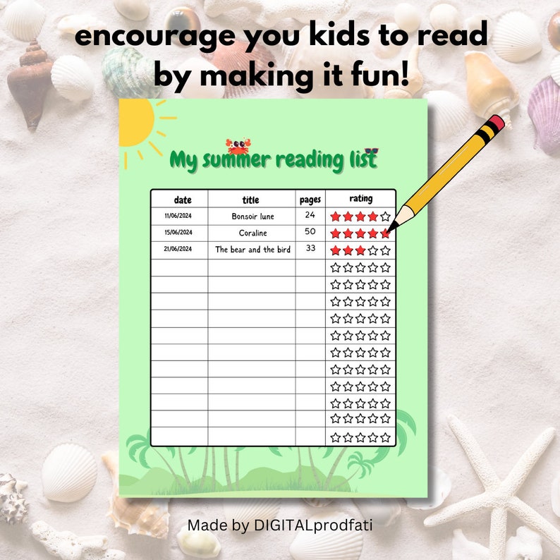 Summer Reading List for Kids, Summer Reading Log Coloring Activity ...