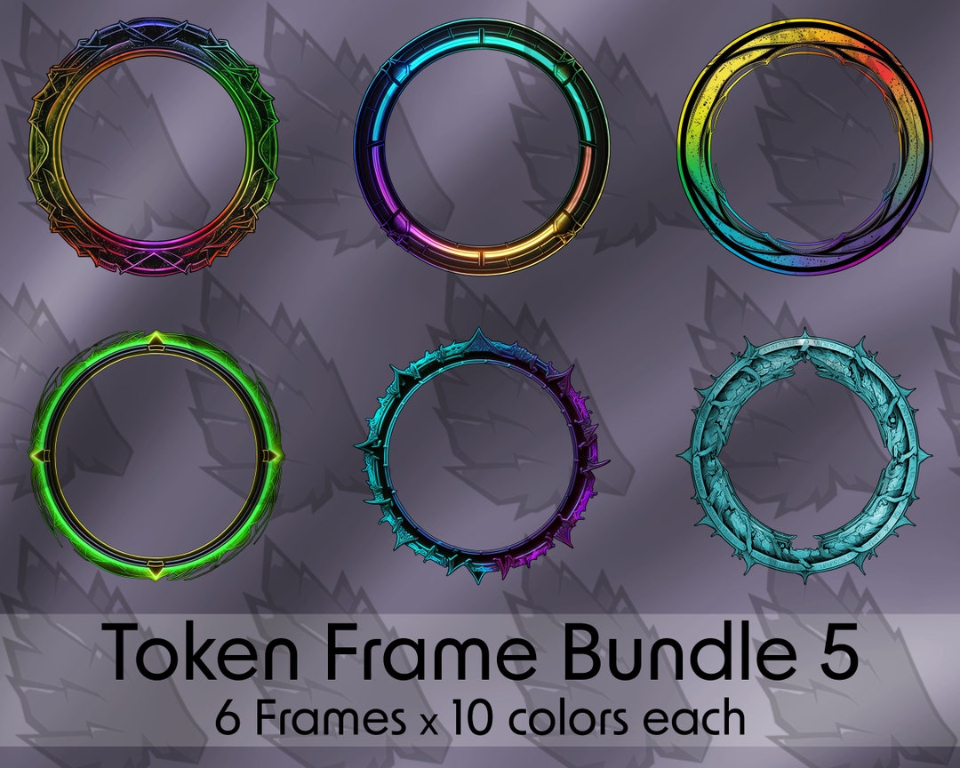 DND Token Frame Bundle – 6 Fantasy Borders, 10 Colors (digital Download ...