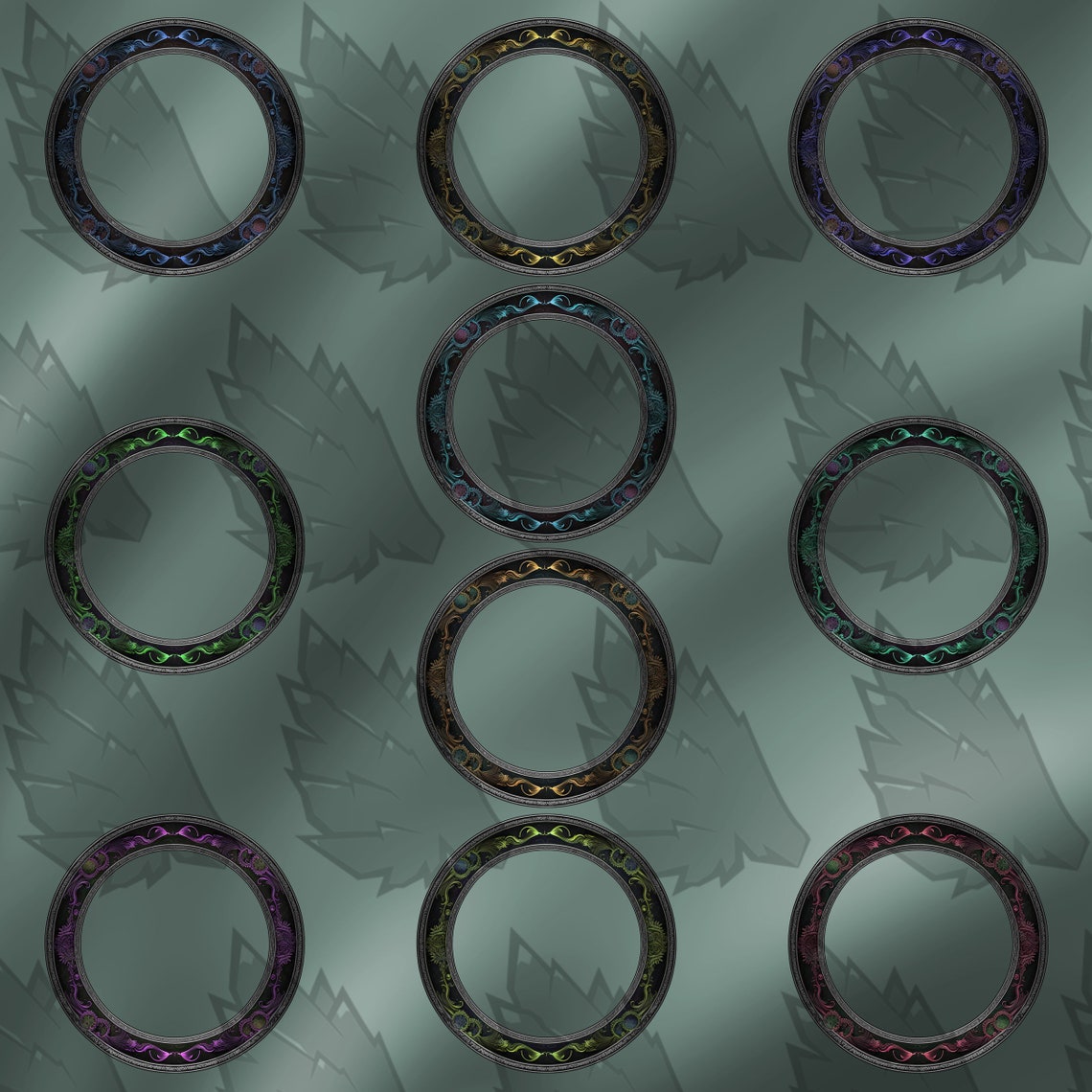 Steampunk Scrollwork Token Frame, 10 Colors (digital Download) - Etsy