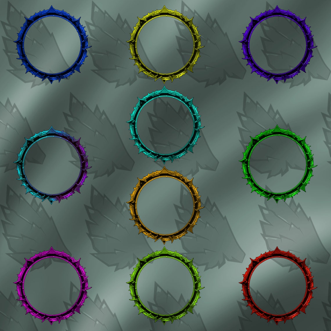 Spiked DND Token Frame, Multi-colored for VTT (digital Download) - Etsy