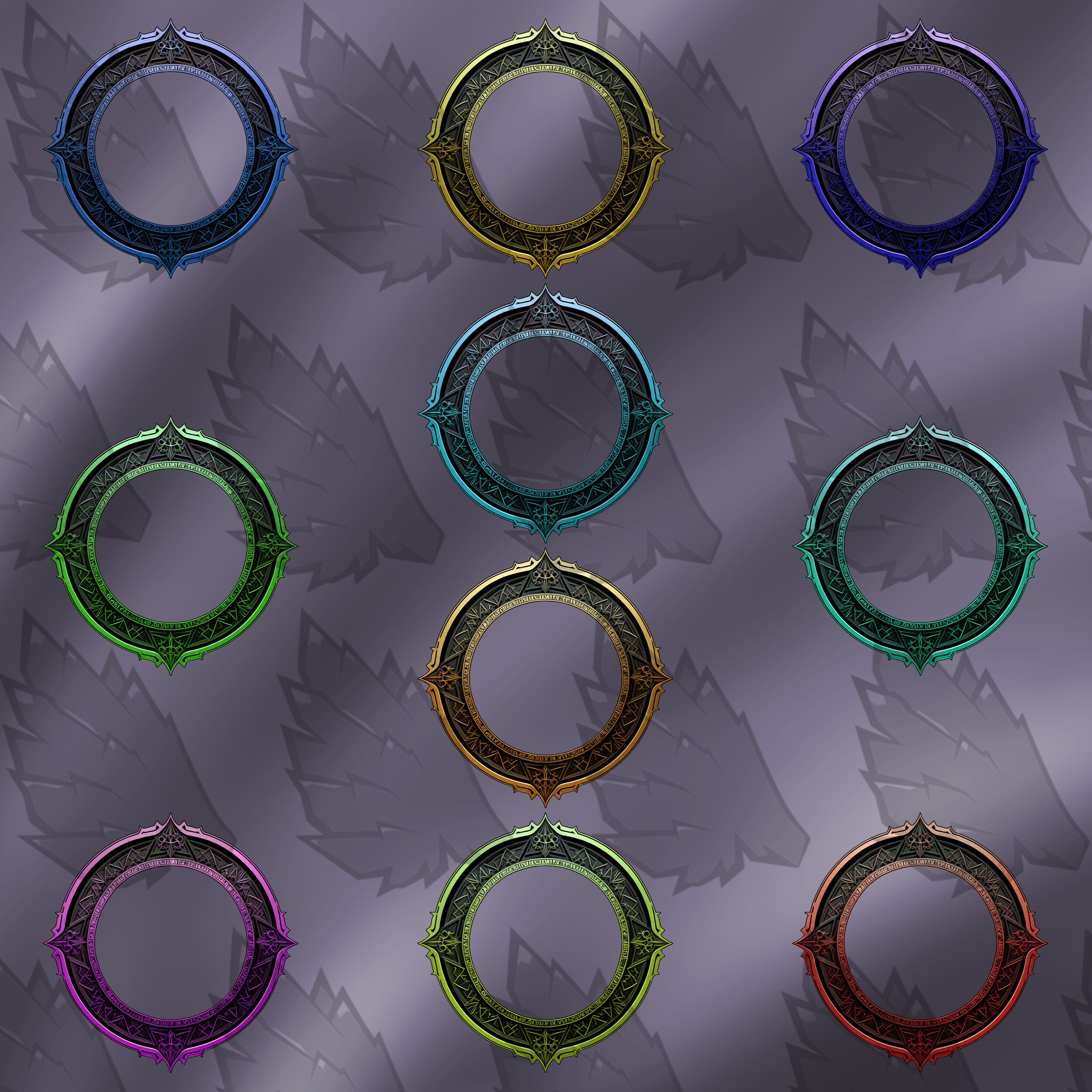 DND Profile Token Frame, 10 Colors. Runed, Mage, Pointed for Roll20 ...