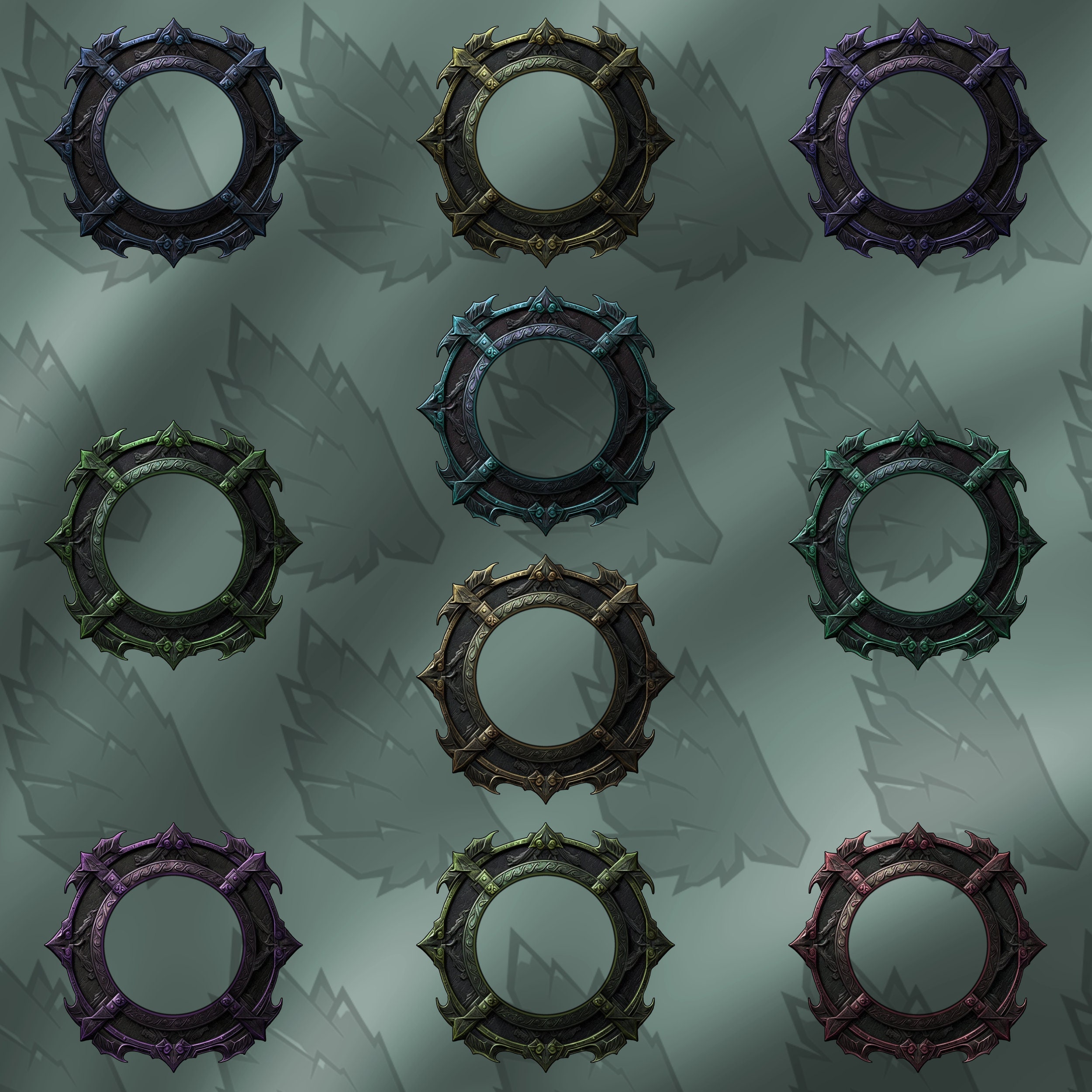 DND Profile Token Frame, 10 Colors. Rugged, Barbarian, for Roll20 ...