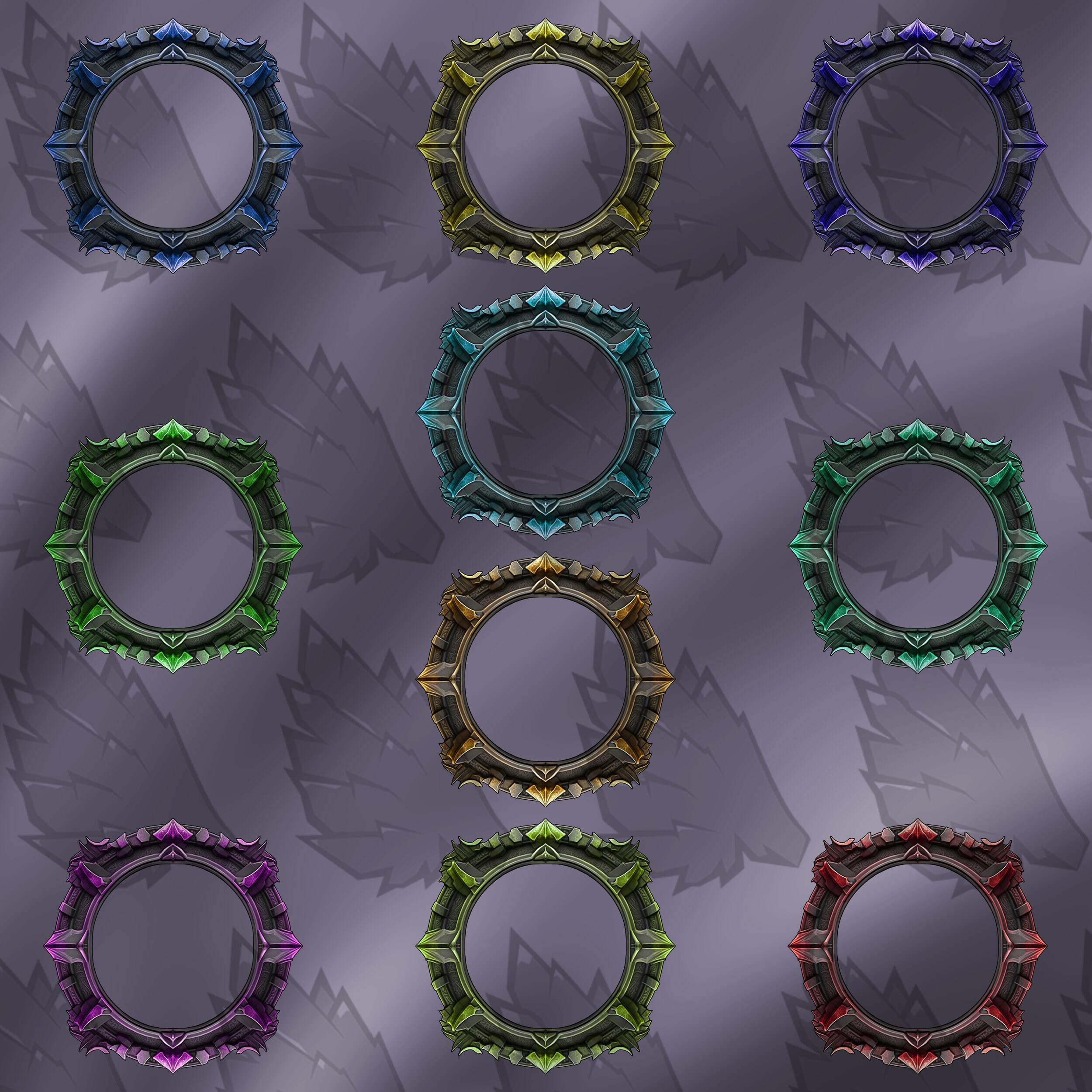 DND Profile Token Frame, 10 Colors. Sci-fi, Gems, Armor for Roll20 ...