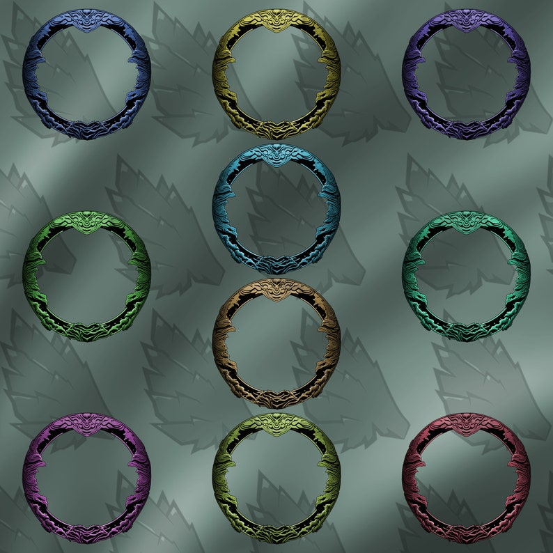 DND Profile Token Frame, 10 Colors. Ancient, Stone, Statue for Roll20 ...
