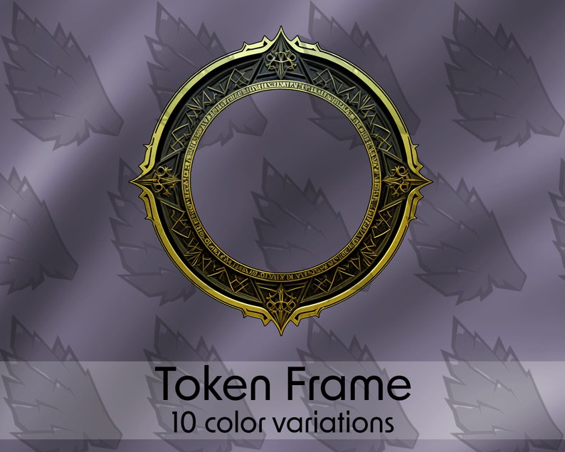 DND Profile Token Frame, 10 Colors. Runed, Mage, Pointed for Roll20 ...