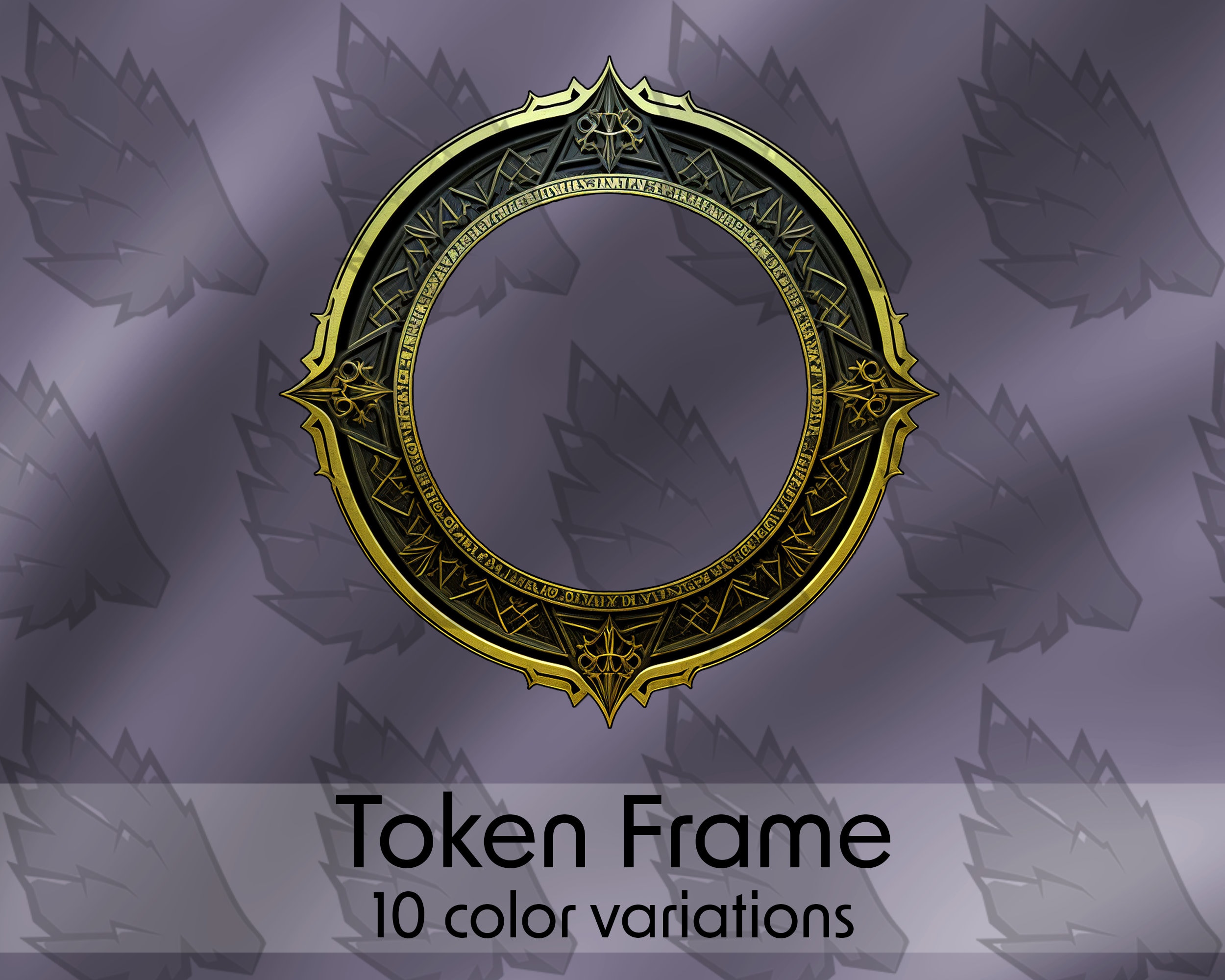 DND Profile Token Frame, 10 Colors. Runed, Mage, Pointed for Roll20 ...