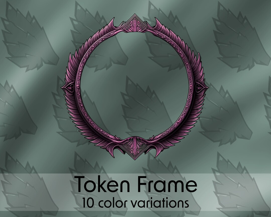 Winged DND Token Frame, 10 Colors (digital Download) - Etsy