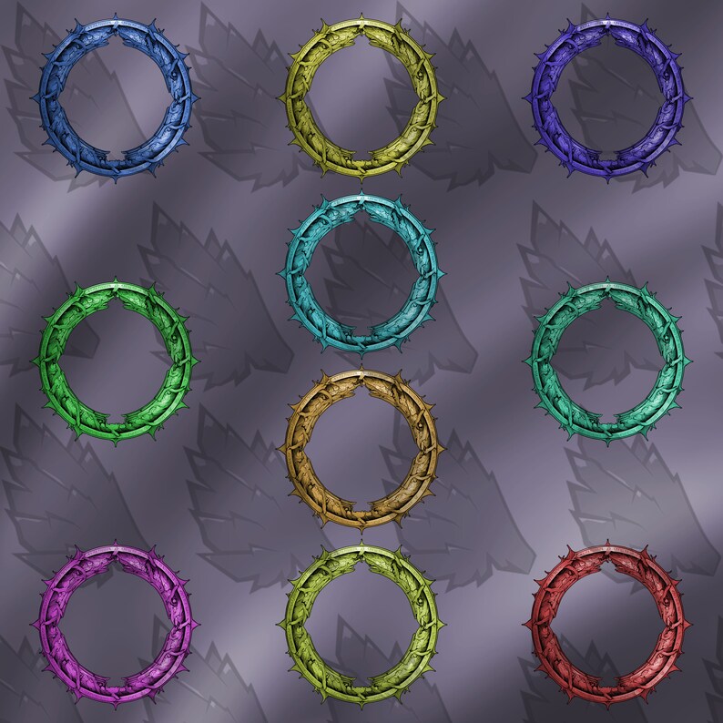 DND Profile Token Frame, 10 Colors. Thorned, Rustic, Wood, for Roll20 ...