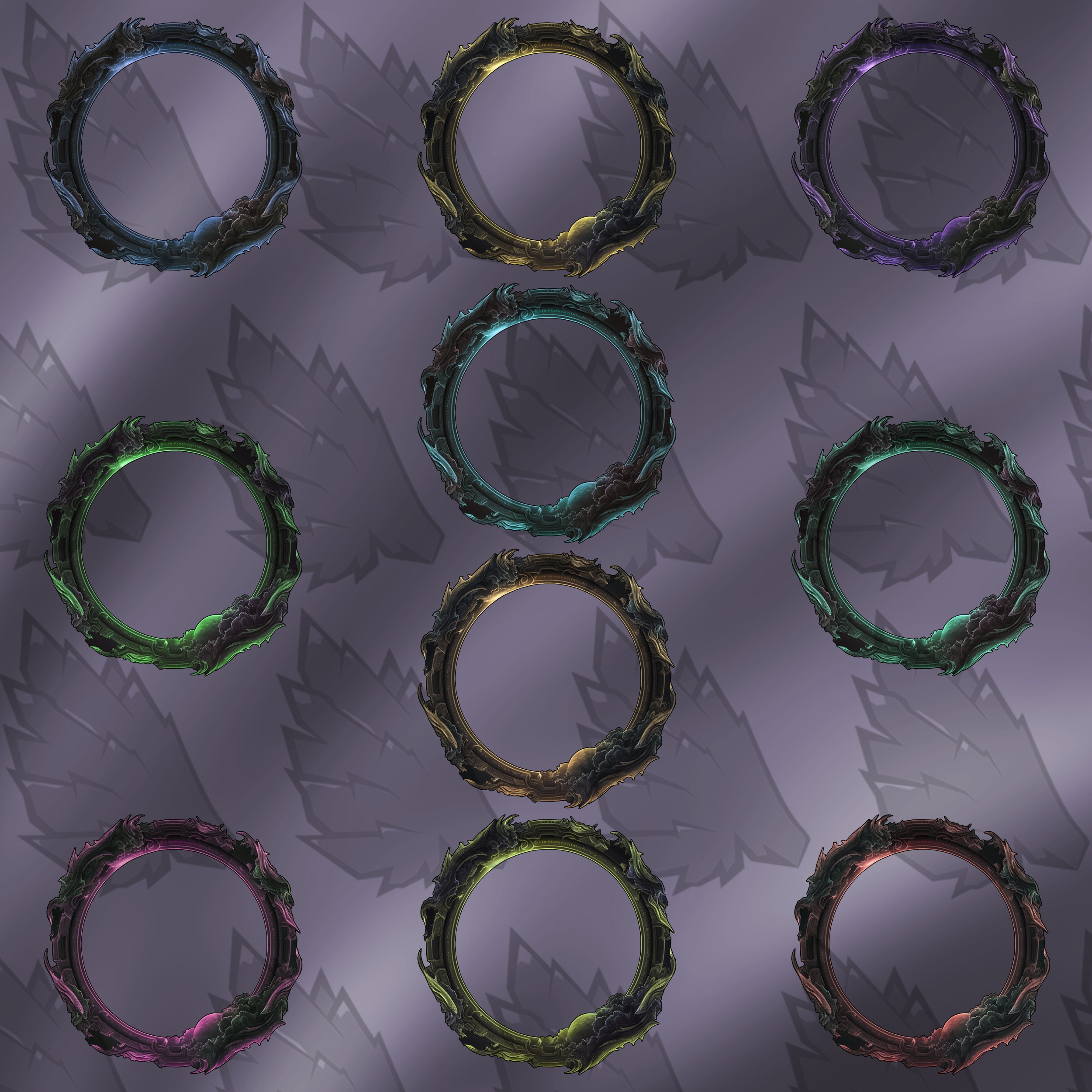 DND Profile Token Frame, 10 Colors. Stormy, Clouds, Ocean, for Roll20 ...